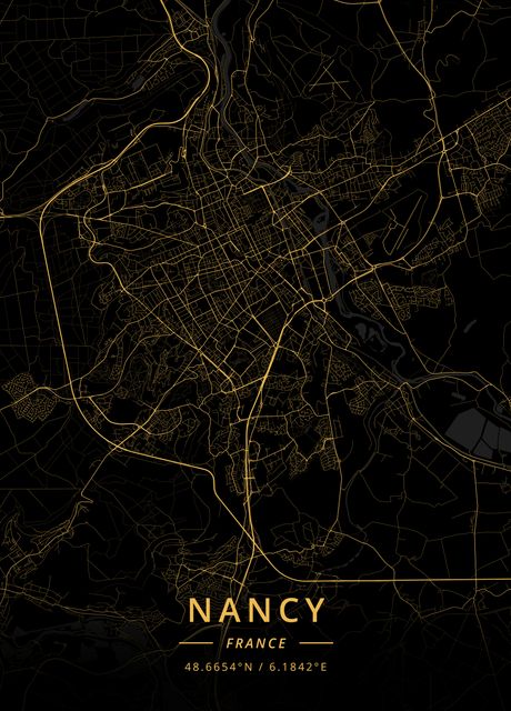 'Nancy France' Poster by Designer Map Art | Displate