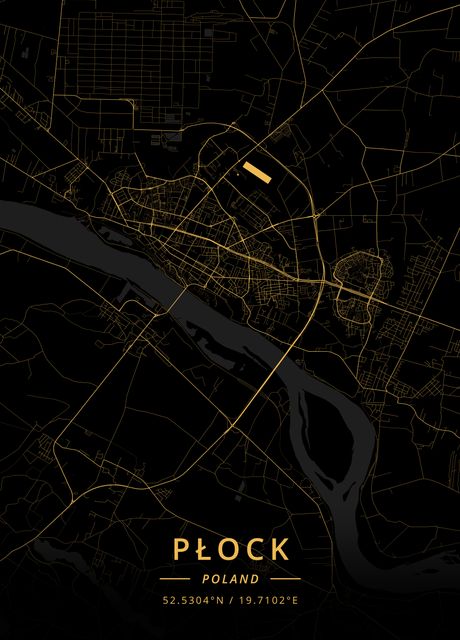 'Plock Poland' Poster by Designer Map Art | Displate