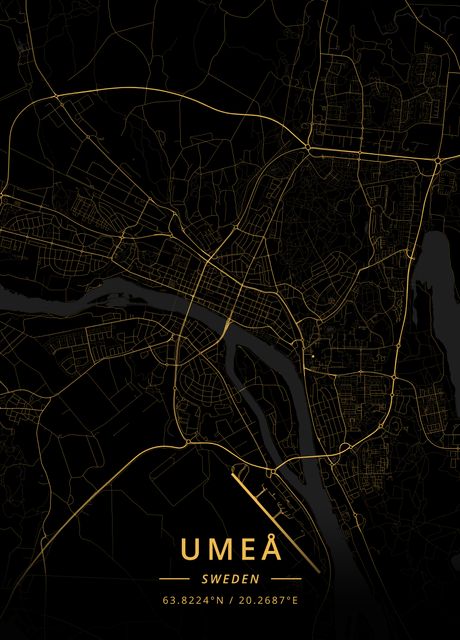 'Umea Sweden' Poster by Designer Map Art | Displate