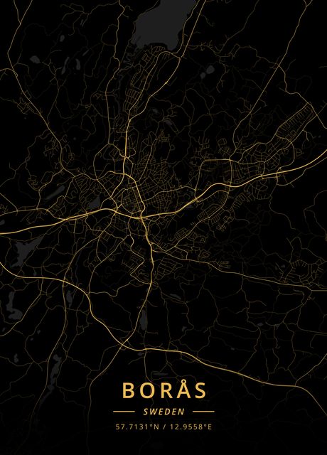 'Boras Sweden' Poster by Designer Map Art | Displate