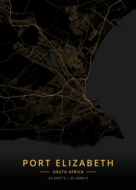 'Port Elizabeth South Afric' Poster by Designer Map Art | Displate