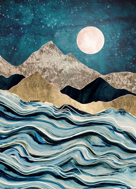 'Indigo Sea' Poster by SpaceFrog Designs | Displate