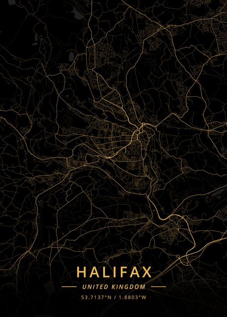 'Halifax United Kingdom' Poster by Designer Map Art | Displate