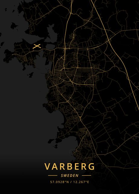 'Varberg Sweden' Poster by Designer Map Art | Displate