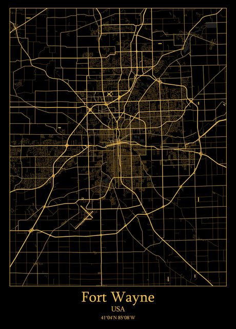 'Fort Wayne USA' Poster by Iwoko | Displate