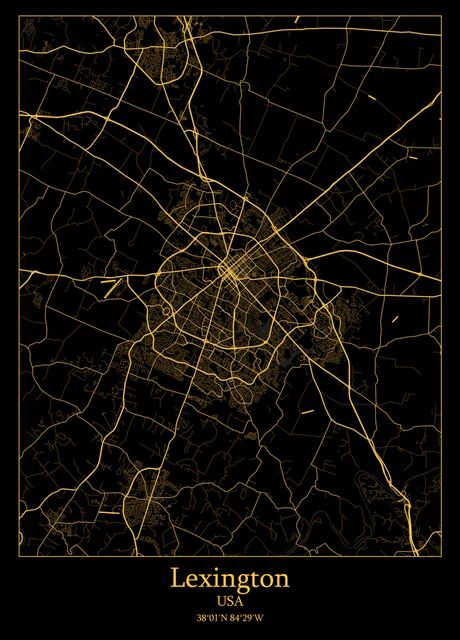 'Lexington USA map' Poster by Iwoko | Displate