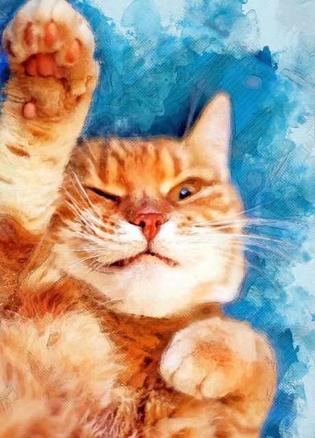 'Cat Rudolf' Poster by JBJart Justyna Jaszke | Displate
