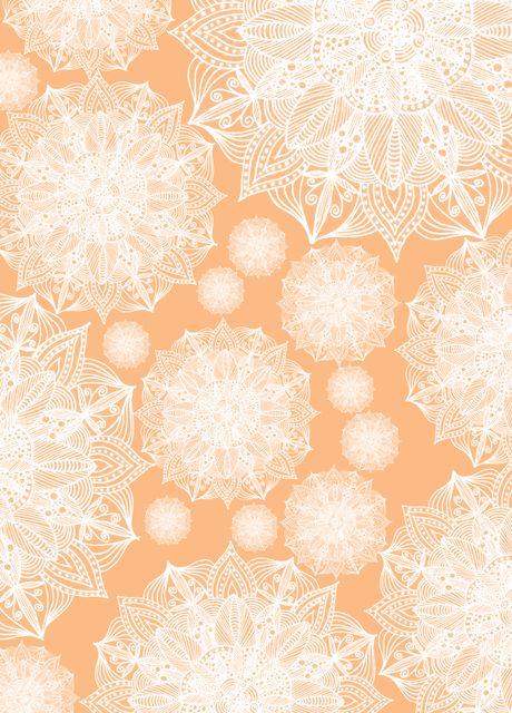 'White and Apricot Mandala' Poster by Sebastian Grafmann | Displate