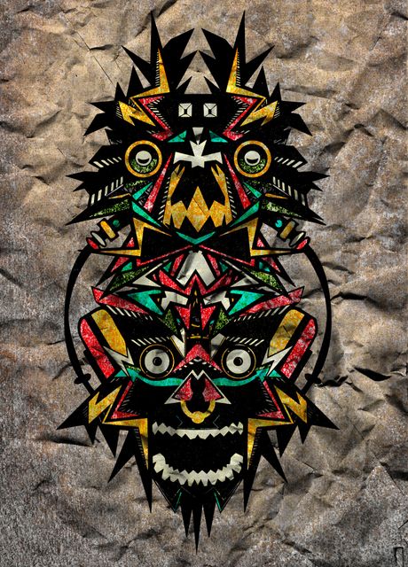 'Totem techno' Poster by Valentin Lerond Caussin | Displate