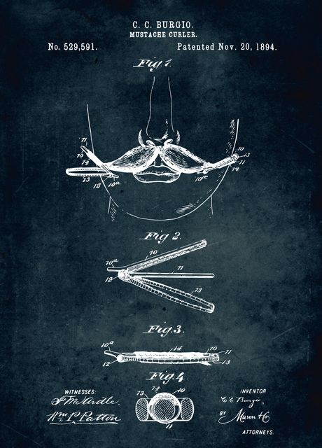 'No518 Mustache curler' Poster by Xavier Vieira | Displate
