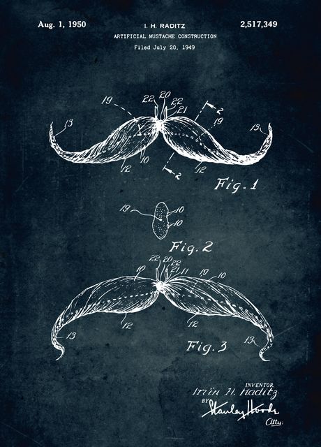 'No532 Artificial mustache' Poster by Xavier Vieira | Displate