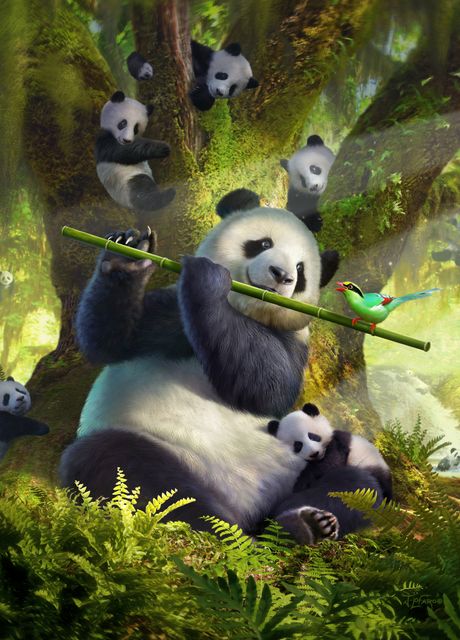 'Pan Da Bear' Poster by jerry lofaro | Displate