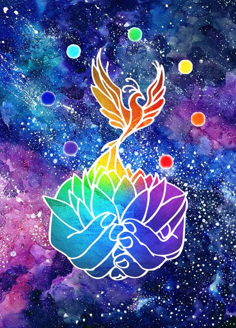 'Phoenix Healing Hands' Poster by Tina Schofield | Displate