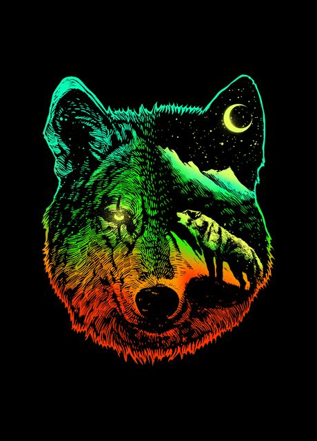 'Nightwolf light' Poster by Tofan barmalisi | Displate