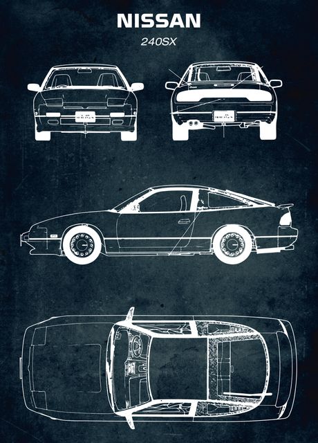 'No182 Nissan 240sx' Poster by Xavier Vieira | Displate