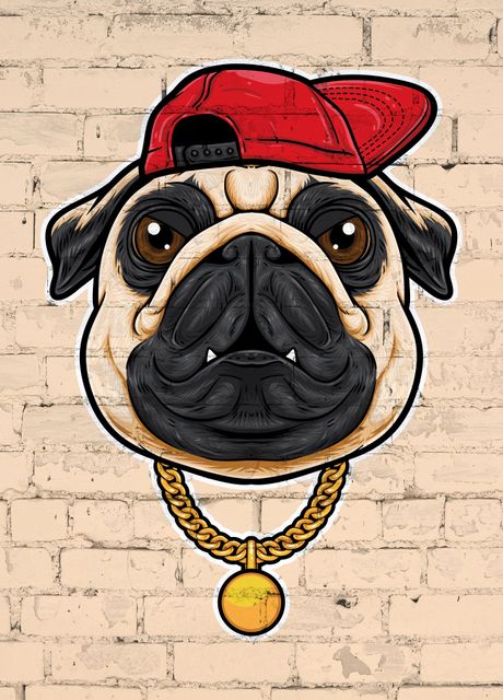 'Hip Hop Pug' Poster by Paulix Bed | Displate