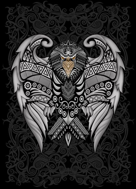 'Aztec Eagle Pattern' Poster by Lugu Poerawidjaja | Displate