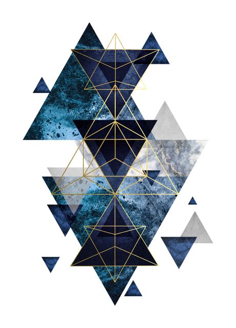 'Dark Blue Geo' Poster, picture, metal print, paint by Urban Epiphany ...