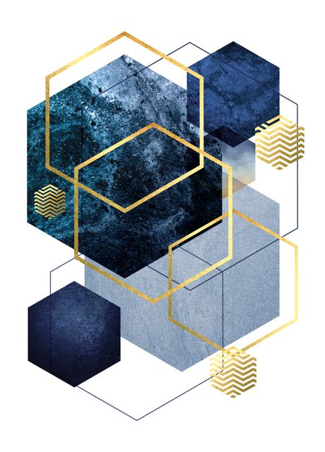 'Blue Abstract Geo ' Poster by Urban Epiphany | Displate