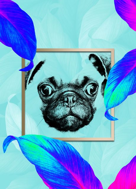 'Colourful Pug Dog Modernis' Poster by Graphicco Agency | Displate