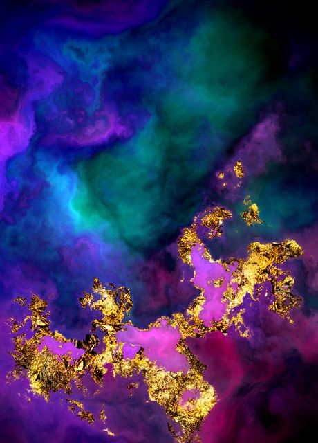 '1 of 100 Nebulas in Gold' Poster by Holy Rock Design | Displate
