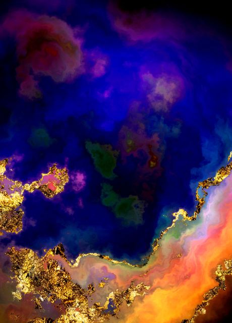 '1 of 100 Nebulas in Gold' Poster by Holy Rock Design | Displate