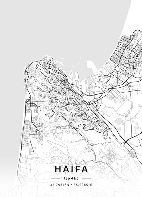 'Haifa Israel' Poster by Designer Map Art | Displate
