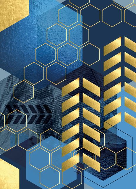 'Blue Geo Luxe' Poster by Urban Epiphany | Displate