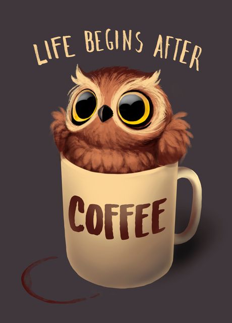 'Night Owl Coffee' Poster by Blanca Vidal | Displate