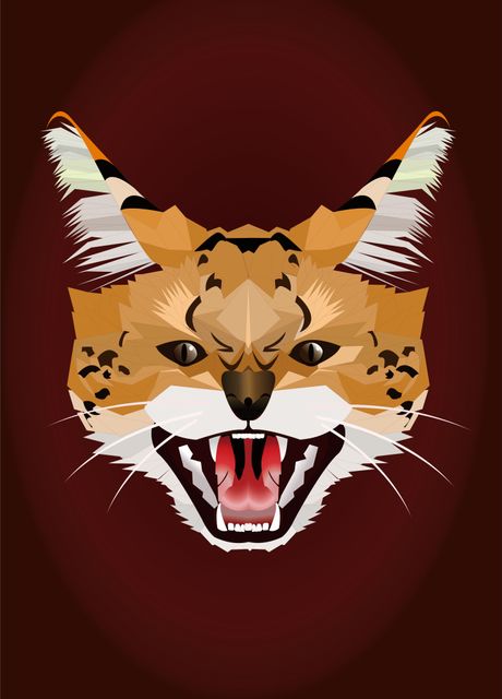 'Serval cat illustration ' Poster by arcwijk | Displate