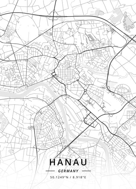 'Hanau Germany' Poster by Designer Map Art | Displate