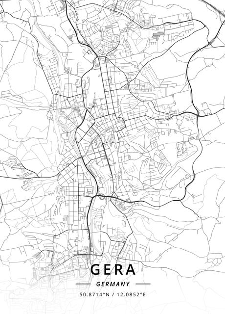 'Gera Germany' Poster by Designer Map Art | Displate