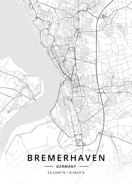 'Bremerhaven Germany' Poster by Designer Map Art | Displate
