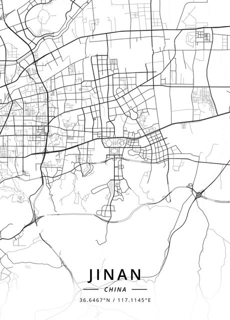 'Jinan China' Poster by Designer Map Art | Displate