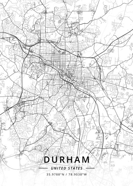 'Durham United States' Poster by Designer Map Art | Displate