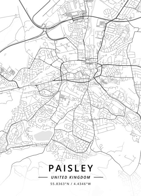 'Paisley United Kingdom' Poster by Designer Map Art | Displate