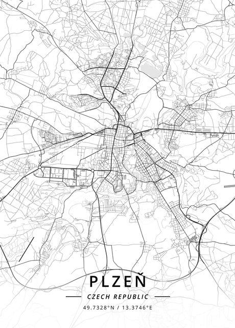 'Plzen Czech Republic' Poster by Designer Map Art | Displate