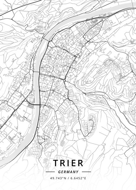 'Trier Germany' Poster by Designer Map Art | Displate