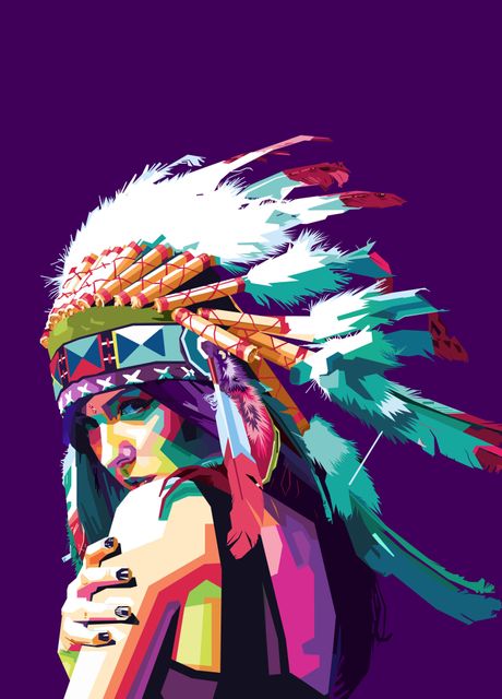 'indian Apache Popart' Poster by Syarifkuroakai Art | Displate