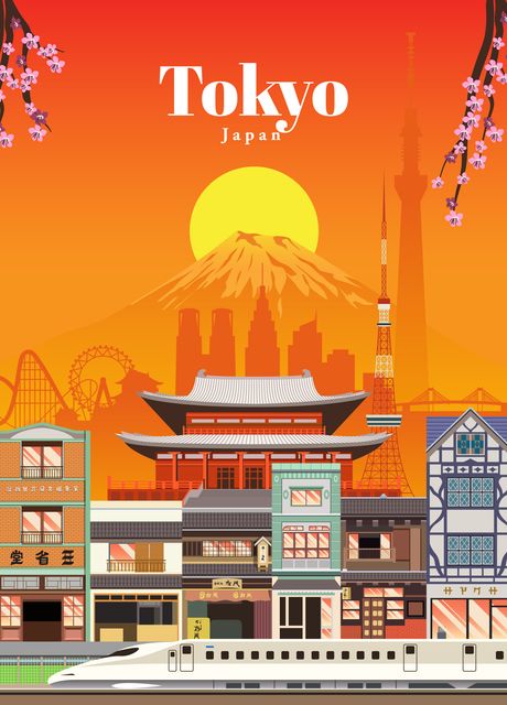 'Travel to Tokyo' Poster by Studio 324 | Displate