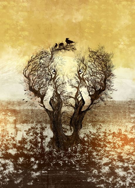 'Elephant Tree Abstract' Poster by Lioudmila Perry | Displate