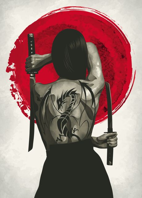 'Female Samurai ' Poster by Eternal Art | Displate