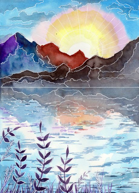 'Blue Valley' Poster by Sebastian Grafmann | Displate