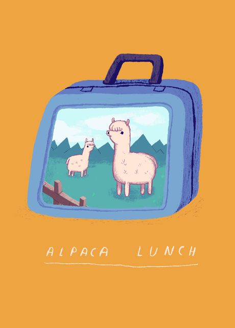 'alpaca lunch' Poster by Louis roskosch | Displate