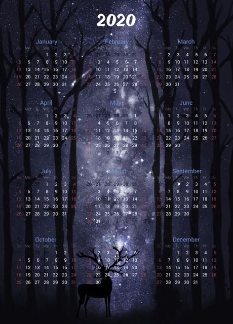 'Calendar 2020' Poster by Moon Calendar Studio | Displate
