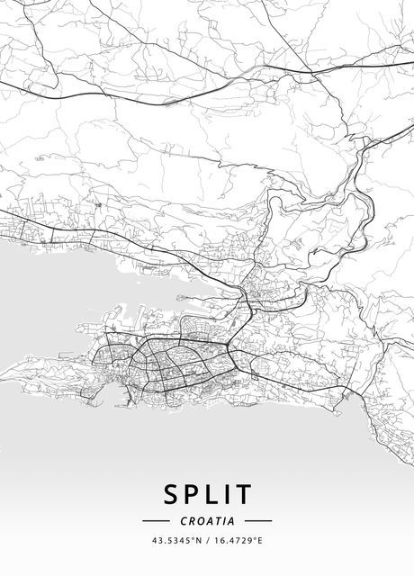 'Split Croatia' Poster by Designer Map Art | Displate