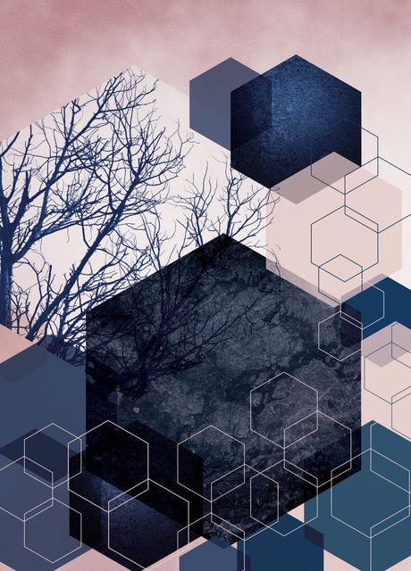 'Hexagon Landscape No 1' Poster by Urban Epiphany | Displate