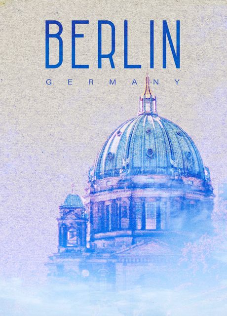 'Blue Berlin vintage poster' Poster by Nelva Andrea | Displate
