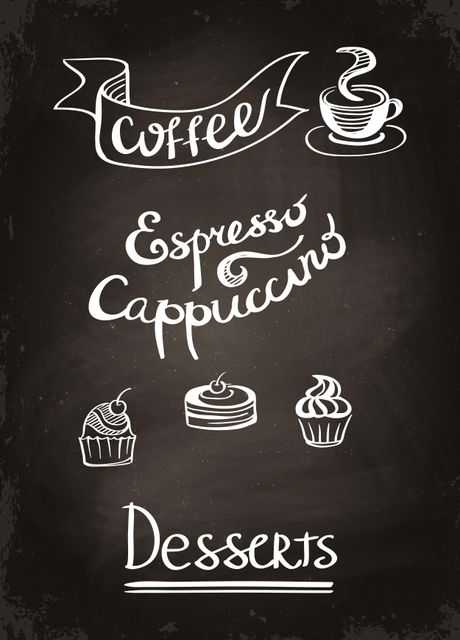 'Coffee blackboard' Poster by Moon Calendar Studio | Displate