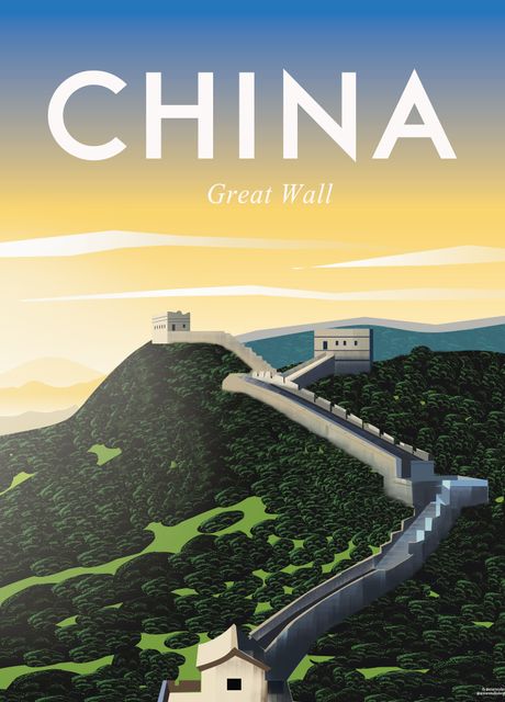 'China Travel Poster wall ' Poster by Caravan Studio | Displate